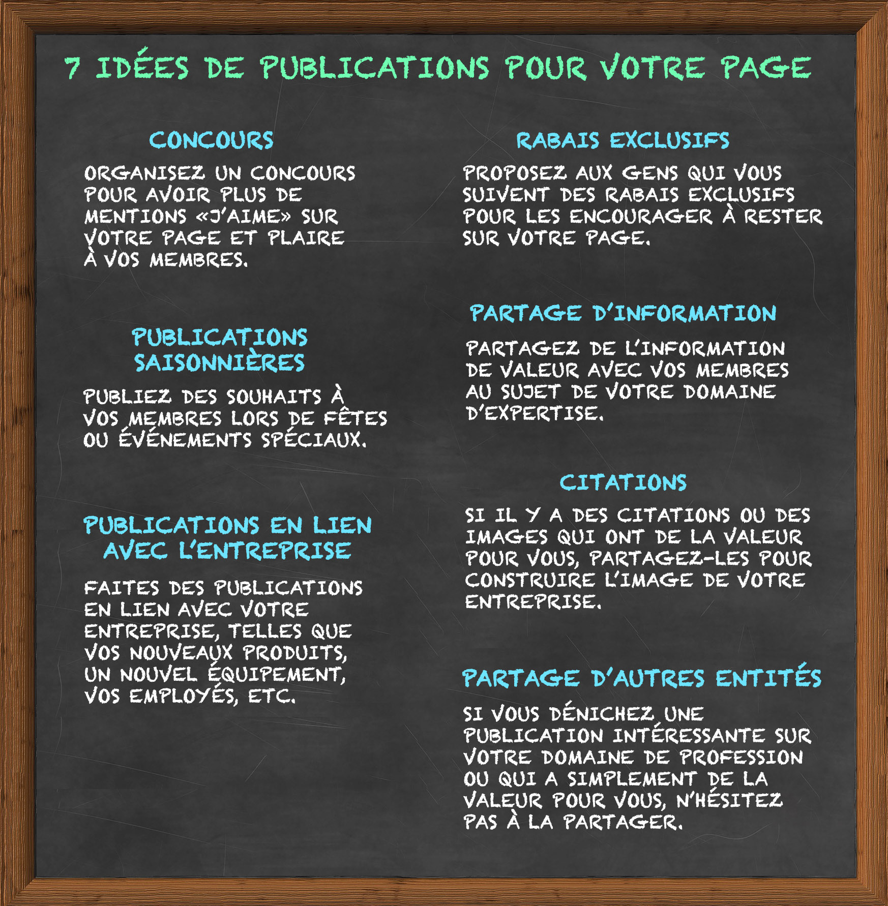 7 idées de publications pour votre page Facebook d'entreprise 7 idées de publications pour votre page Facebook d'entreprise